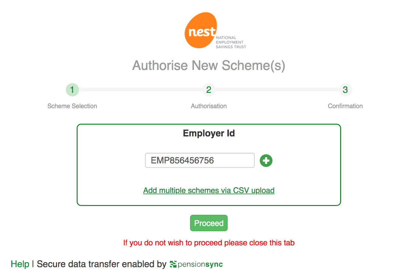 Authorising pensionsync connections for NEST schemes – PensionSync