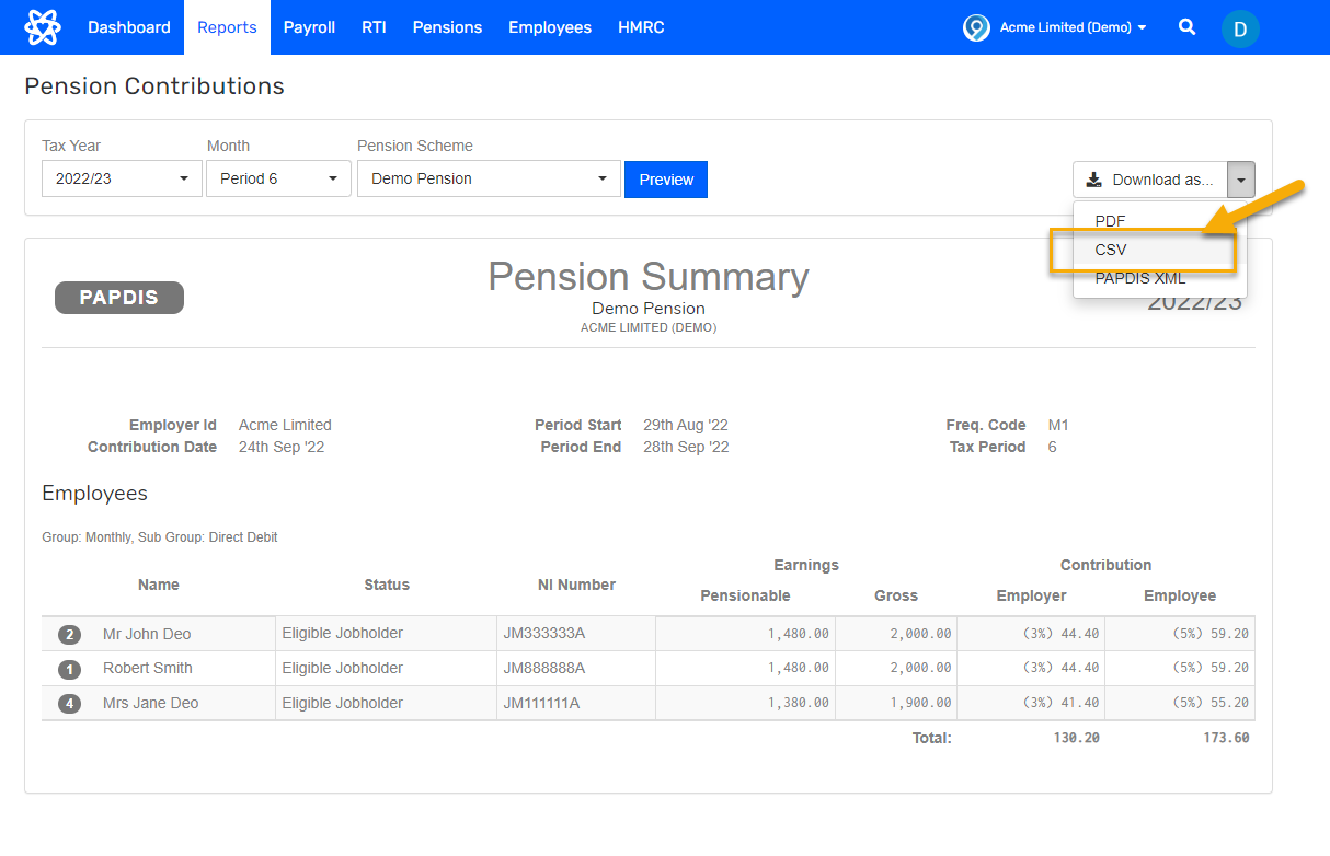 Using Employment Hero PensionSync with Staffology – PensionSync
